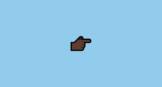 ☛🏿 Black Right Pointing Index + Emoji Modifier Fitzpatrick Type-6 Emoji ...