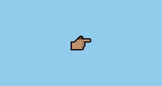 ☛🏽 Black Right Pointing Index + Emoji Modifier Fitzpatrick Type-4 on ...
