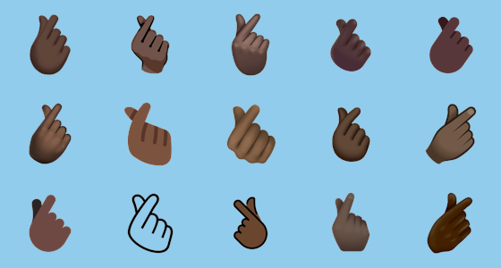 🫰🏿 Hand with Index Finger and Thumb Crossed: Dark Skin Tone on ...