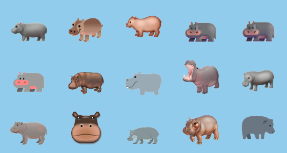 🦛 Badak Air pada Google Noto Color Emoji 16.0 June Update