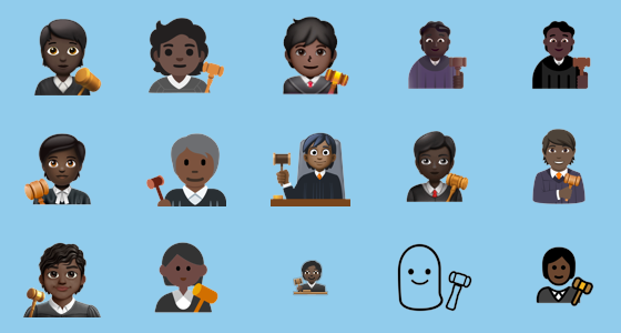 🧑🏿‍⚖️ Judge: Dark Skin Tone on Google Noto Color Emoji 16.0 June Update