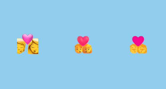 🧑‍ ️‍💋‍👩 Kiss: Person, Woman on Apple iOS 16.4