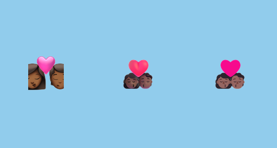 👩🏾‍ ️‍💋‍🧑🏾 Kiss: Woman, Person, Medium-Dark Skin Tone on Apple iOS 17.4