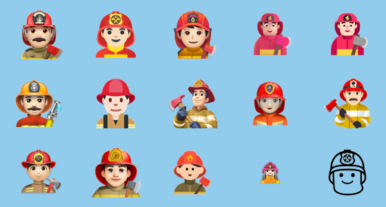 👨🏻‍🚒 Brandmand: Lys Teint på Google Noto Color Emoji 16.0 June Update