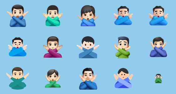 🙅🏻‍♂️ Man Gesturing No: Light Skin Tone on Microsoft Windows 11 23H2 ...