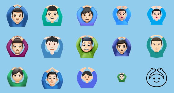🙆🏻‍♂️ Man Gesturing OK: Light Skin Tone on Google Noto Color Emoji 16.0