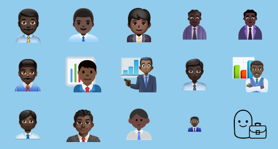 👨🏿‍💼 Man Office Worker: Dark Skin Tone on Google Noto Color Emoji 16.0 ...