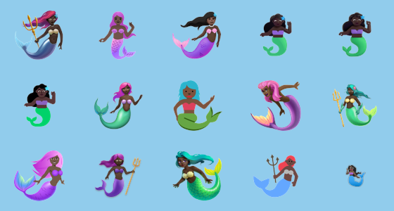 🧜🏿‍♀️ Mermaid: Dark Skin Tone on Microsoft Teams (3D Animated) 15.1