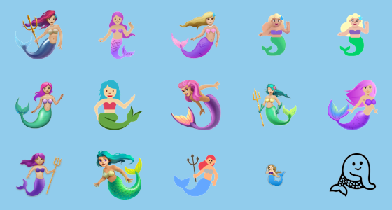 🧜🏼‍♀️ Mermaid: Medium-Light Skin Tone on Google Noto Color Emoji 16.0 ...