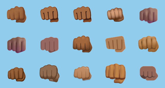 Google Noto Color Emoji 16.0 June Update上的👊🏾 出拳: 中等-深肤色