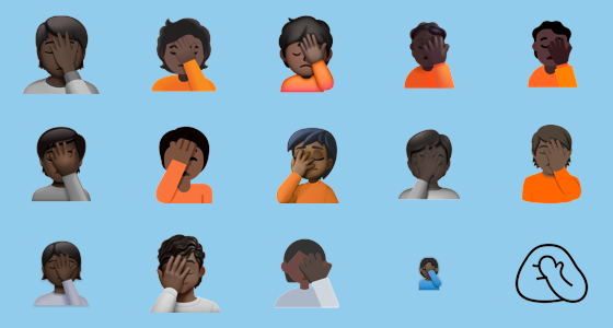 🤦🏿 Person Facepalming: Dark Skin Tone on Google Noto Color Emoji 16.0 ...
