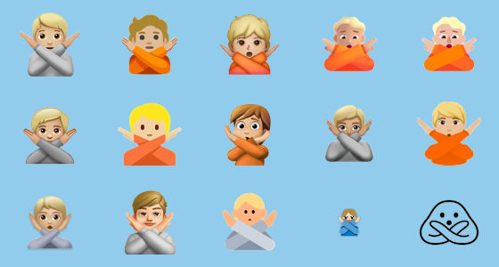 🙅🏼 Person Gesturing No: Medium-Light Skin Tone on Google Noto Color ...