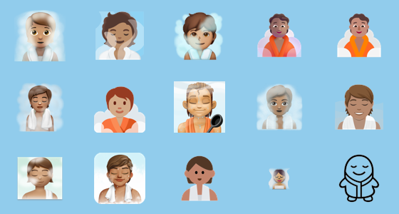 🧖🏽 Person in Steamy Room: Medium Skin Tone on Toss Face (토스페이스) 1.6