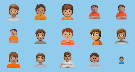 🙎🏽 Person Pouting: Medium Skin Tone on Google Noto Color Emoji 16.0