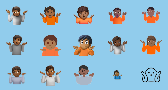 🤷🏾 Person Shrugging: Medium-Dark Skin Tone on JoyPixels 10.0