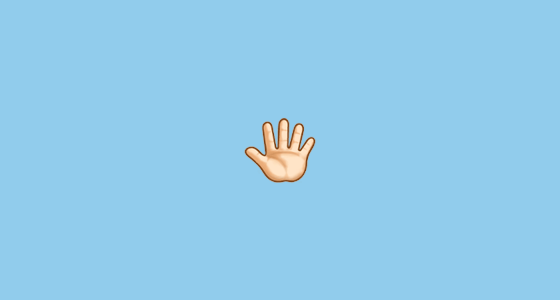 🏻 Reversed Raised Hand with Fingers Splayed + Emoji Modifier ...