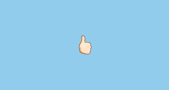 🏻 Reversed Thumbs Up Sign + Emoji Modifier Fitzpatrick Type-1-2 Emoji
