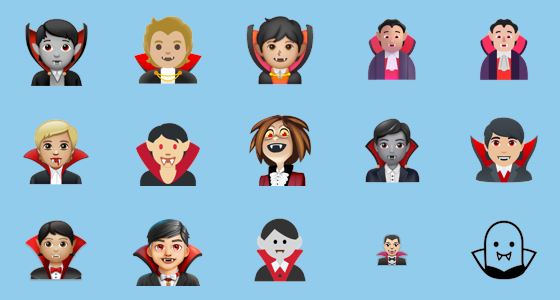 🧛🏼 Vampire: Medium-Light Skin Tone on Google Noto Color Emoji 16.0 June ...
