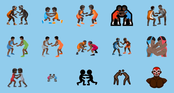 🤼🏿 People Wrestling: Dark Skin Tone on Discord 17.0.1