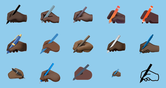 🏿 Writing Hand: Dark Skin Tone on JoyPixels 10.0