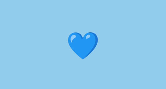 💙 Hati Biru Emoji on Noto Color Emoji, Animated 15.0