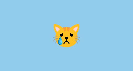 😿 哭泣的猫 Emoji on Noto Color Emoji, Animated 15.0