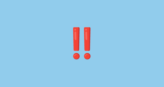 ‼️ Double Exclamation Mark Emoji on Noto Color Emoji, Animated 15.0