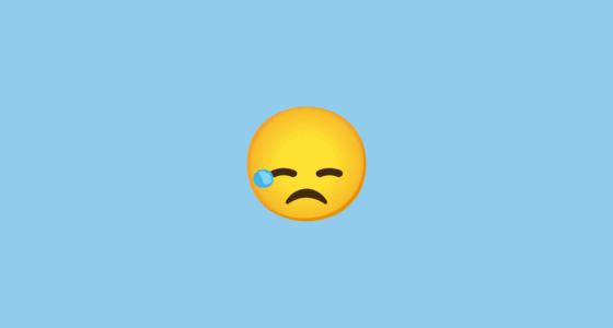 😓 식은땀 흘리는 얼굴 Emoji on Noto Color Emoji, Animated 15.0