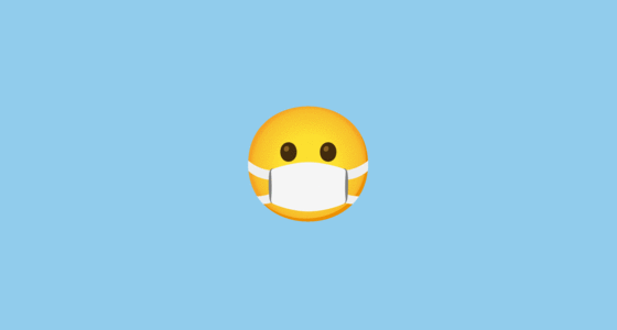 😷 Face with Medical Mask Emoji on Noto Color Emoji, Animated 15.0