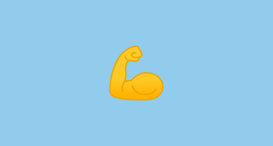 💪 Spierballen Emoji on Noto Color Emoji, Animated 15.0