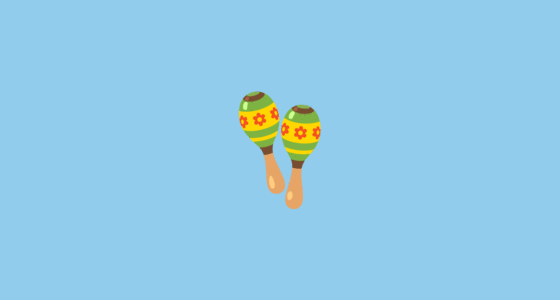 Maracas Emoji on Noto Color Emoji, Animated 15.0