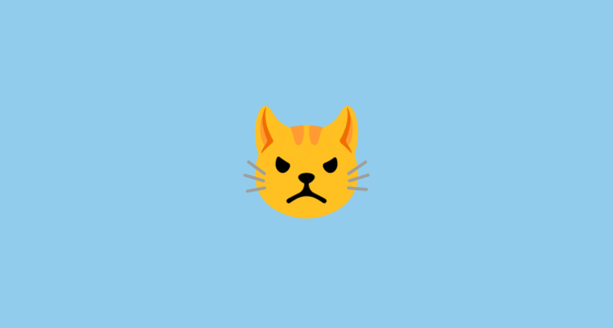 😾 뾰로통한 고양이 얼굴 Emoji on Noto Color Emoji, Animated 15.0