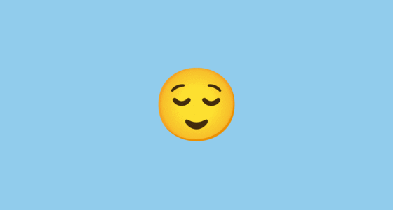 😌 안심한 얼굴 Emoji on Noto Color Emoji, Animated 15.0