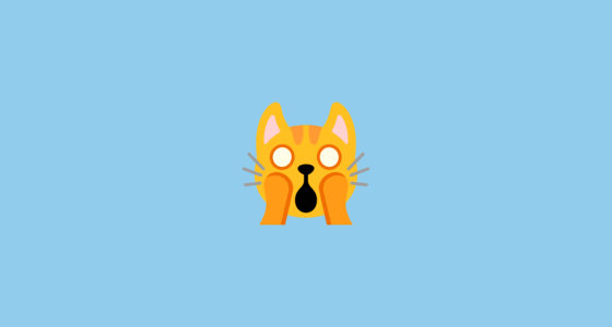 🙀 절규하는 고양이 얼굴 Emoji on Noto Color Emoji, Animated 15.0