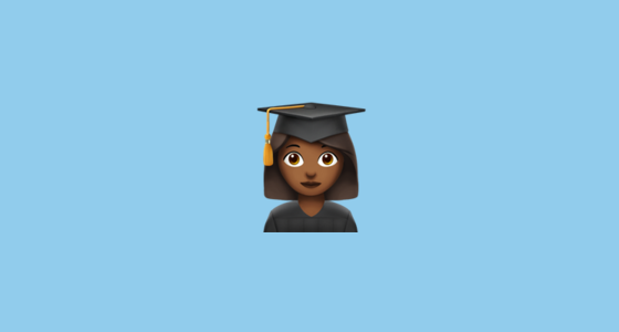 👩🏾‍🎓 Woman Student: Medium-Dark Skin Tone Emoji on Apple iOS 11.1