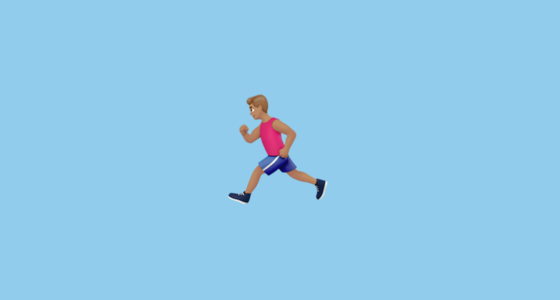 🏃🏽‍♂️ Man Running: Medium Skin Tone Emoji on Apple iOS 11.1