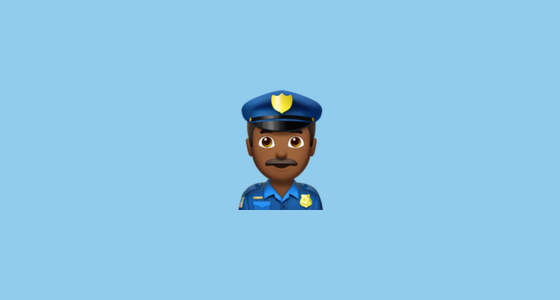 👮🏾 Police Officer: Medium-Dark Skin Tone Emoji on Apple iOS 11.2