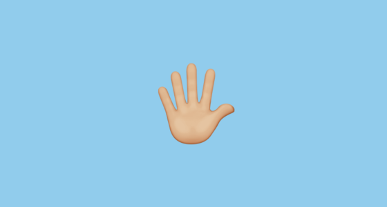 🖐🏼 Hand with Fingers Splayed: Medium-Light Skin Tone Emoji on Apple iOS ...