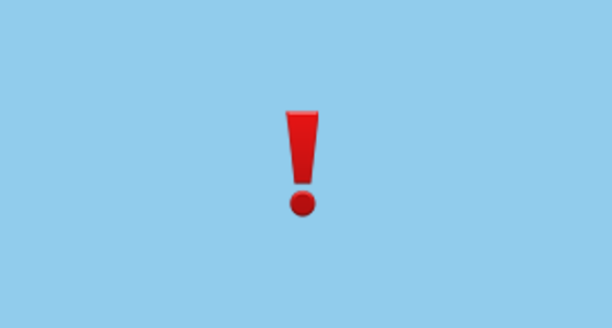 Rotes Ausrufezeichen Emoji on Apple iOS 4.0