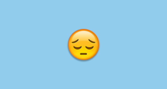 😔 Pensive Face Emoji on Apple iOS 4.0