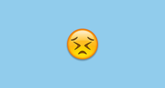 😣 Persevering Face Emoji on Apple iOS 4.0