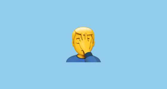 🤦 Person Facepalming Emoji on Apple iOS 11.3
