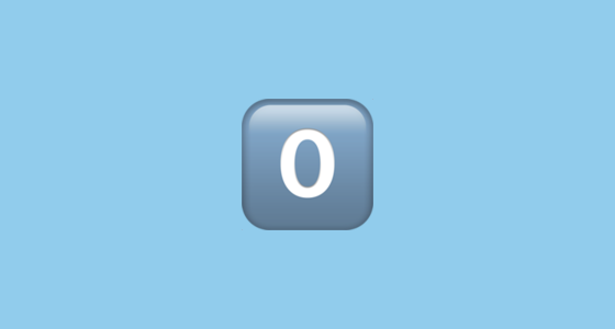 0️⃣ Keycap Digit Zero Emoji on Apple iOS 11.3