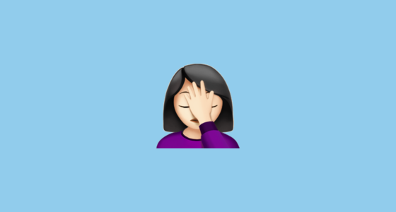 🤦🏻‍♀️ Woman Facepalming: Light Skin Tone Emoji on Apple iOS 11.3