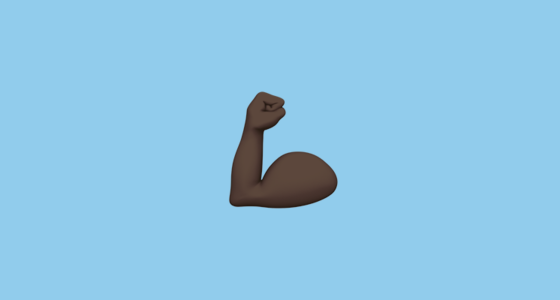 💪🏿 Flexed Biceps: Dark Skin Tone Emoji on Apple iOS 12.1