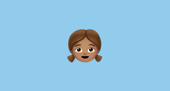 👧🏽 Girl: Medium Skin Tone Emoji on Apple iOS 12.1