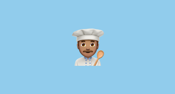 👨🏽‍🍳 Man Cook: Medium Skin Tone Emoji on Apple iOS 12.1