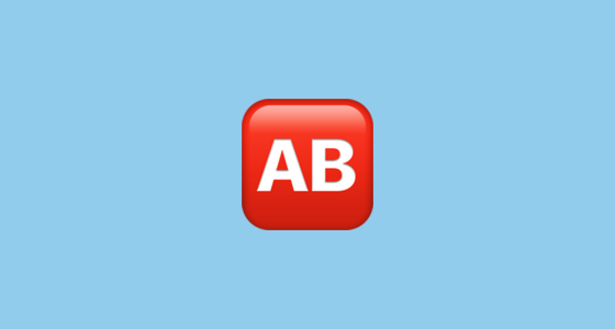 🆎 AB Button (Blood Type) Emoji on Apple iOS 12.1