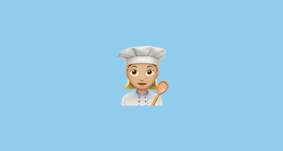 👩🏼‍🍳 Woman Cook: Medium-Light Skin Tone Emoji on Apple iOS 12.2