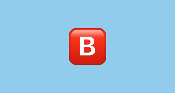 🅱️ B Button (Blood Type) Emoji on Apple iOS 13.1